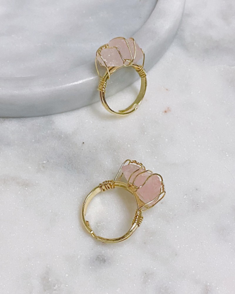 Anillo Cuarzo Rosa - AUM WELLNESS STONES - STORE